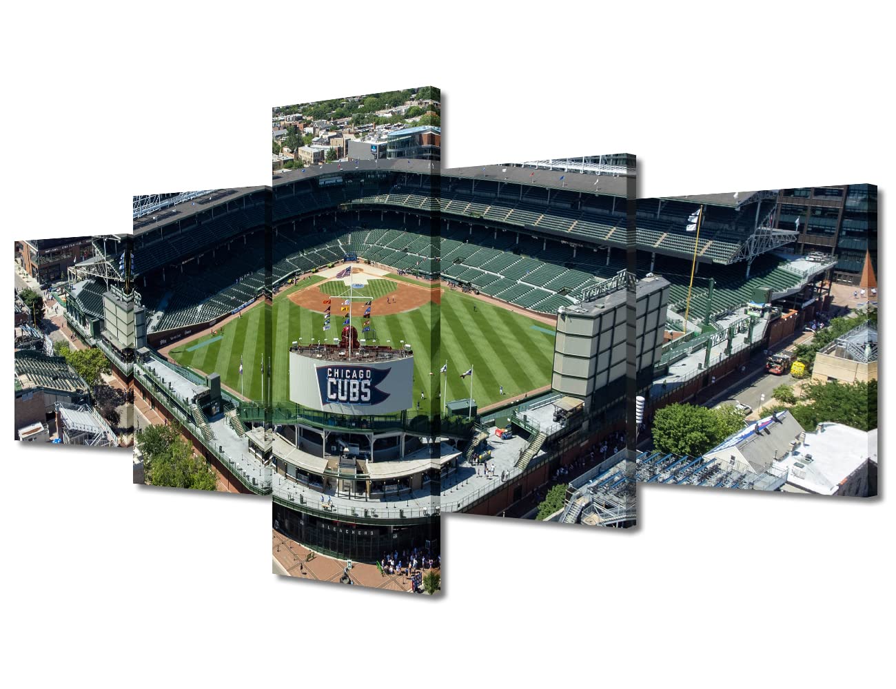 Amazon.com: Wrigley Field Wall Art Painting on Canvas Chicago Baseball ...