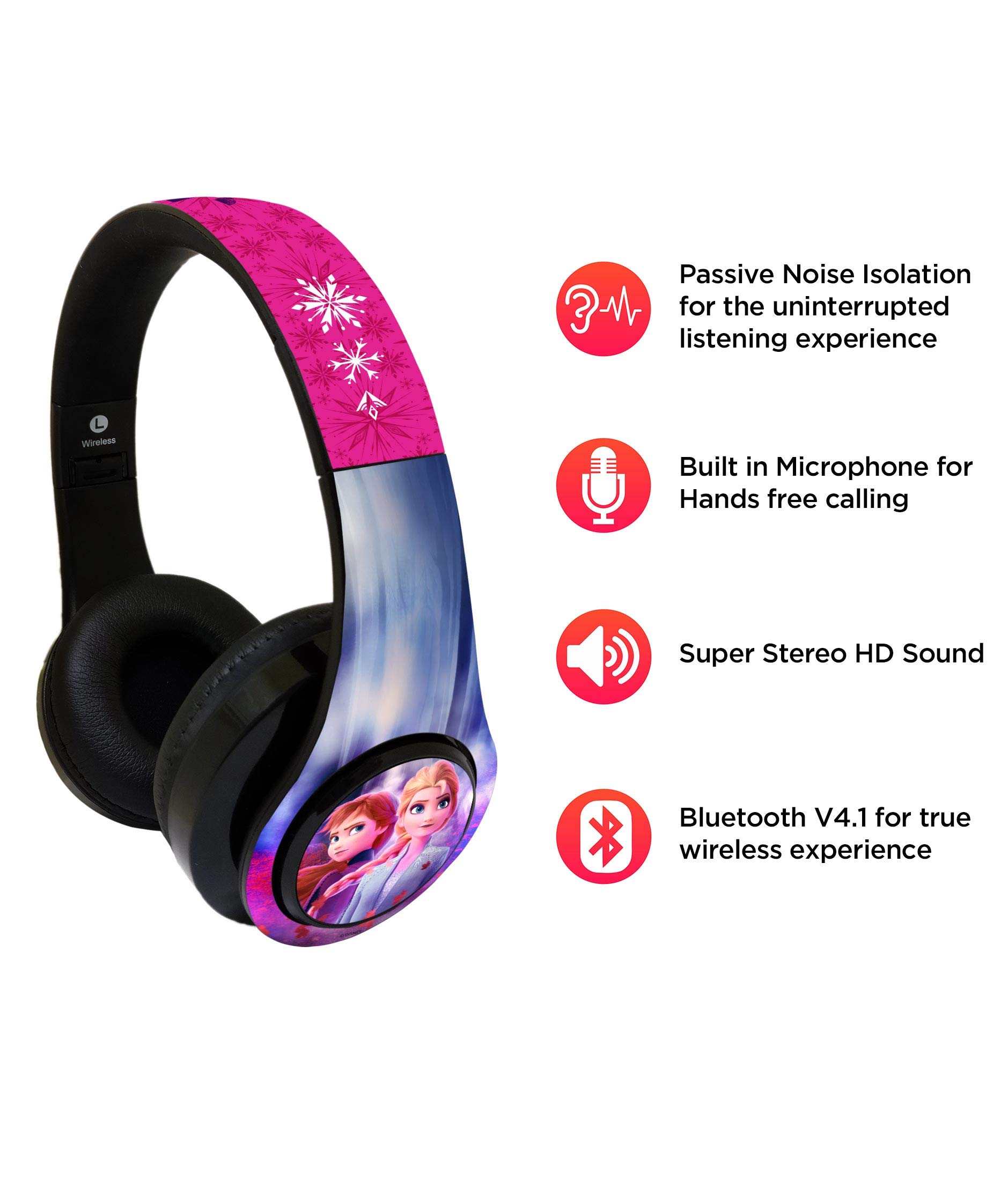 Buy Wireless Bluetooth On Ear Headphones with Mic Elsa, Anna Frozen 2 ...