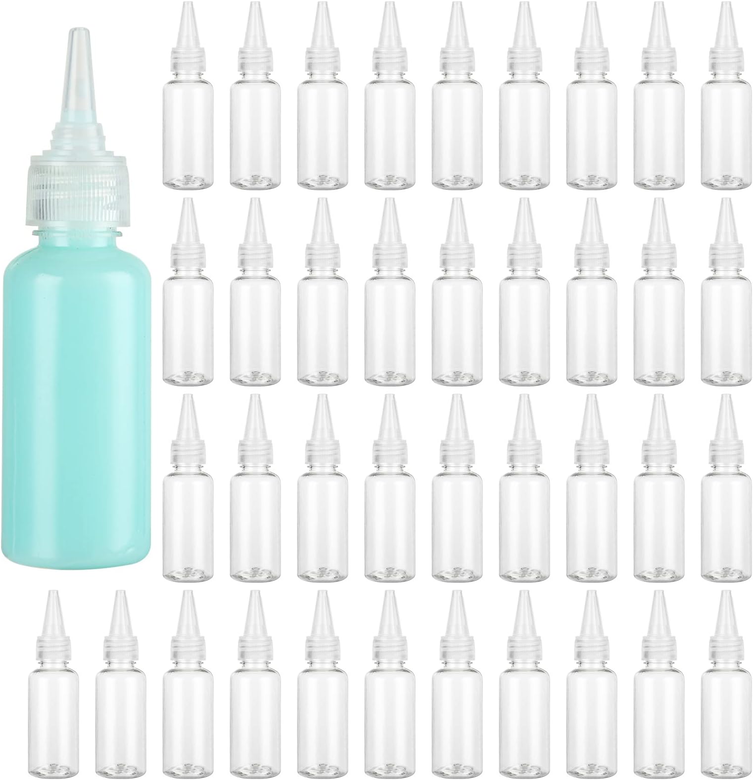 100 botellas de tamaño de viaje, mini botellas de plástico de 1 onzas ...
