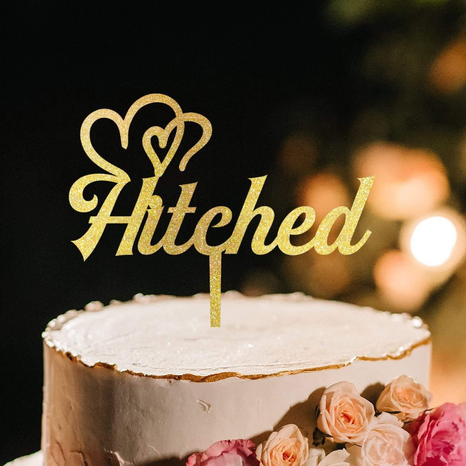 Rustic Heart Wedding Cake Toppers