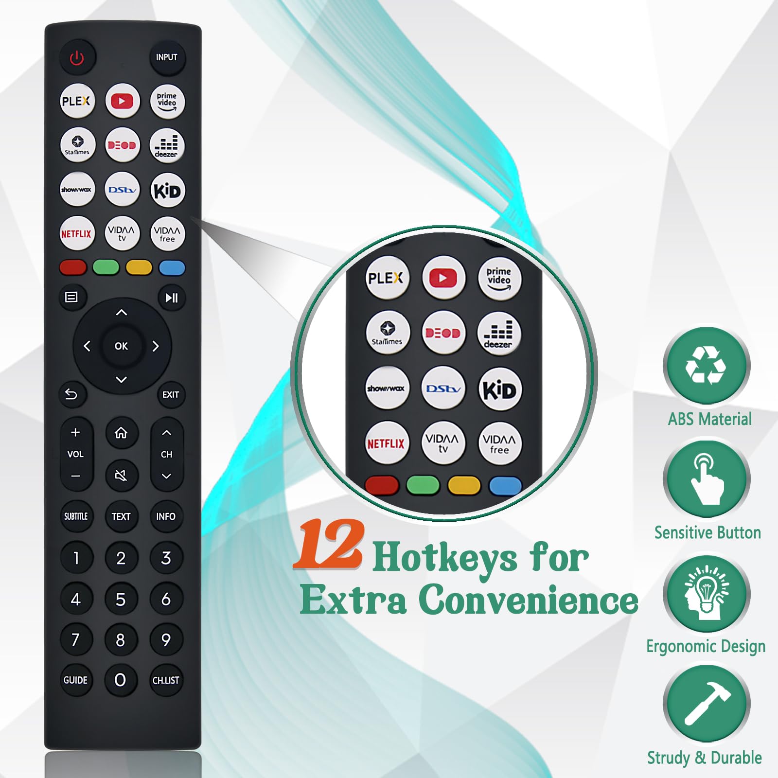 Hisense TV Remote Control Replacement, Universal Remote Control for ...