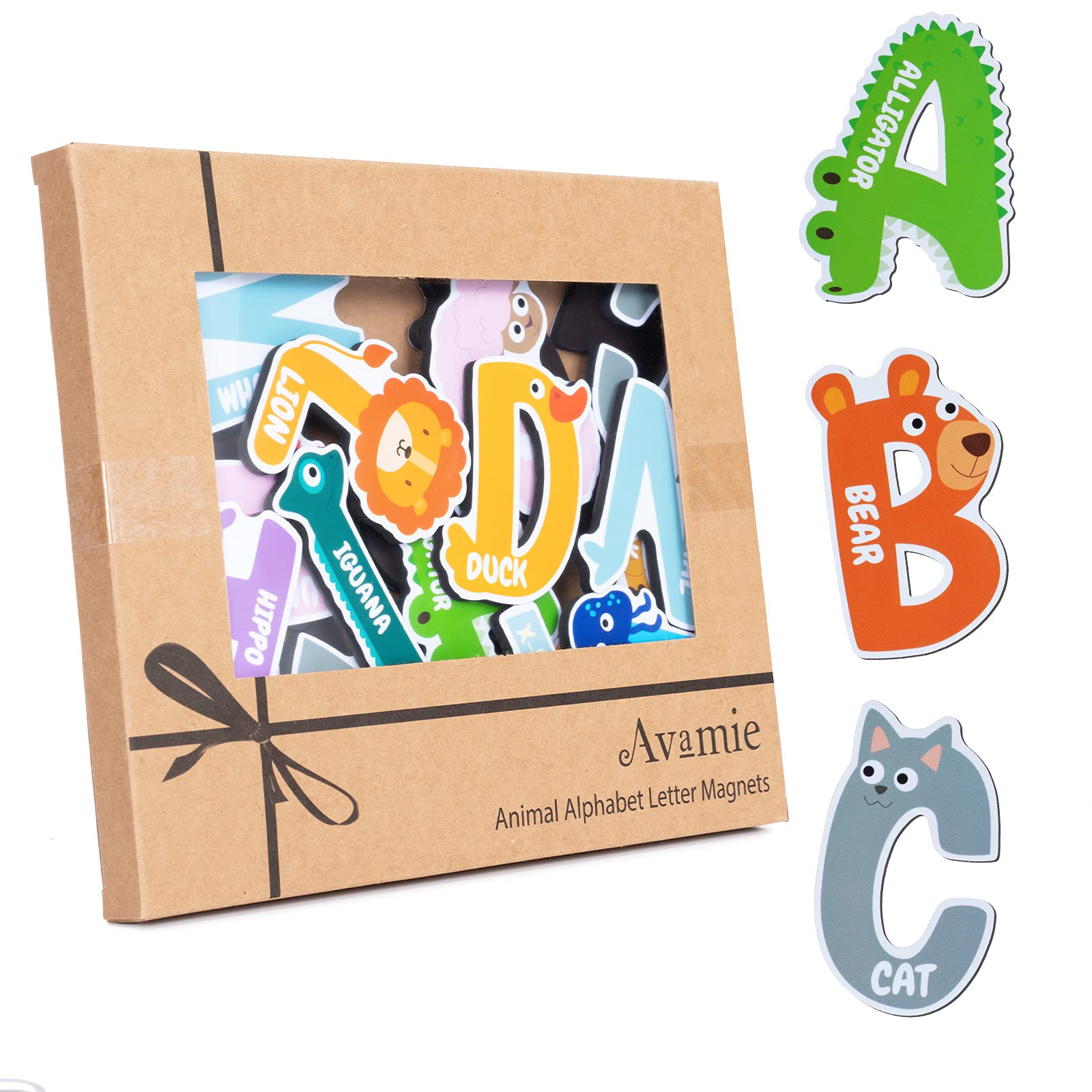 Buy Avamie Animal Alphabet Letters Magnets for Kids, Jumbo Animal ...