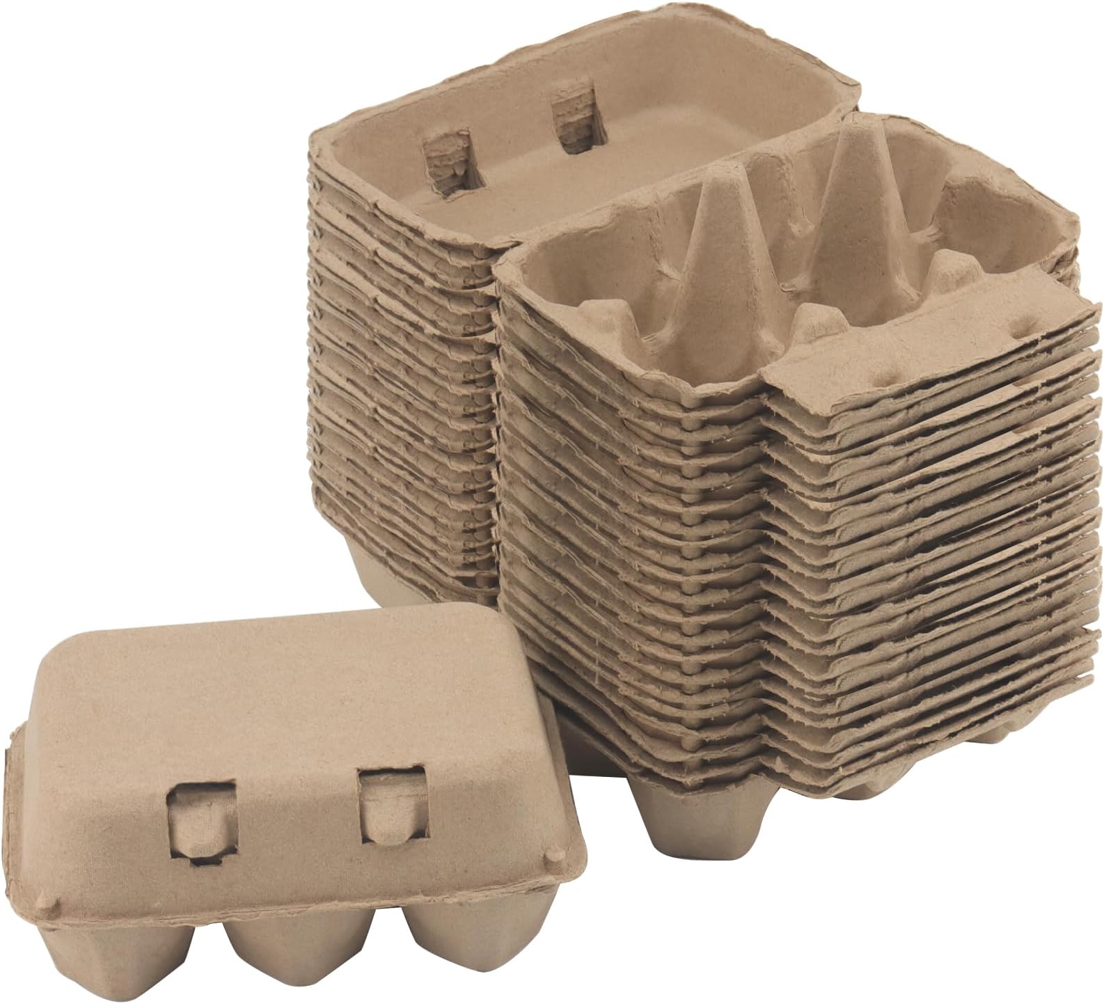LEXININ 30 PCS Paper Egg Cartons, Pulp Cardboard Egg Boxes 6 Eggs, Half ...