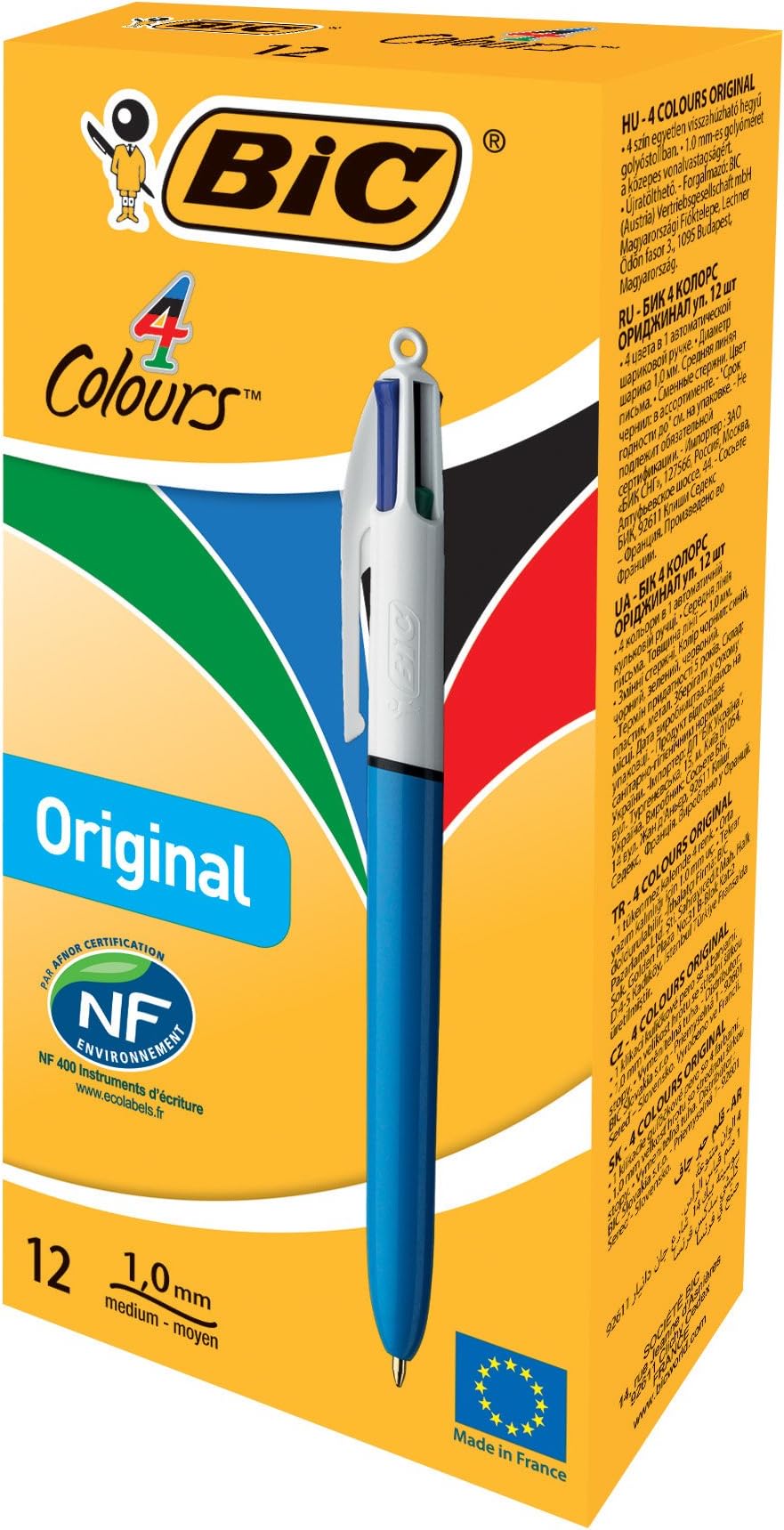 Amazon.com : BIC 4 Colours Original Retractable Ballpoint Pens, Multi ...