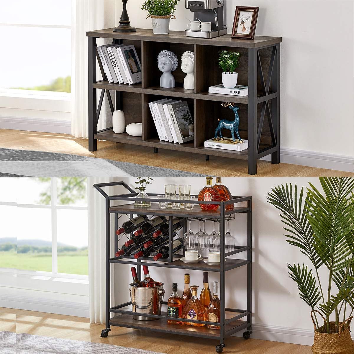 Amazon.com - FATORRI Industrial 6 Cube Storage Organizer and Bar Carts ...