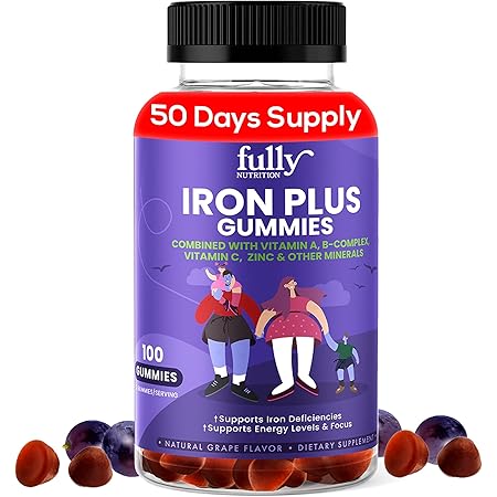Amazon.com: BeLive Iron Gummies - Multivitamin Iron Supplement with Vitamin C, A, B & Zinc ...