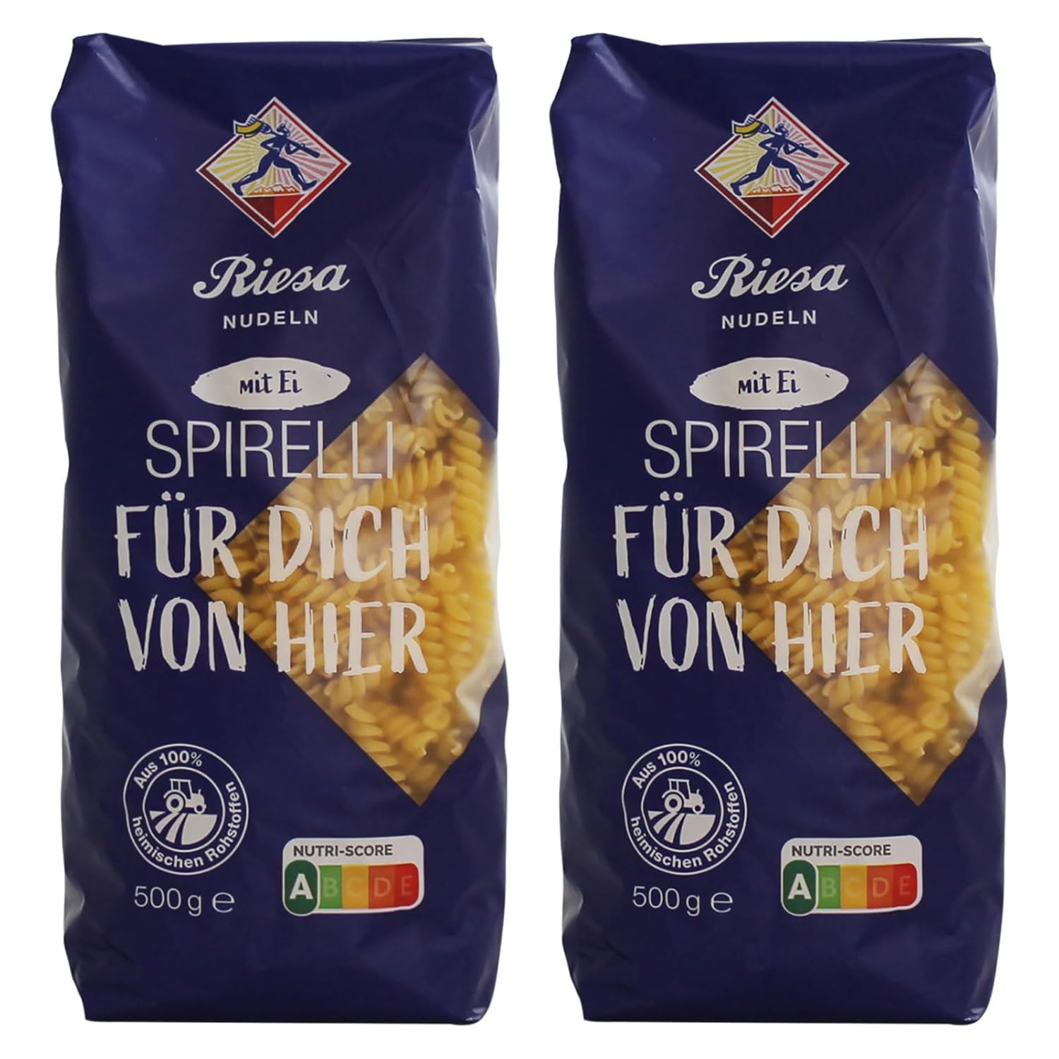 2er Pack Riesa Nudel Fitmacher Spiralen (2 x 500 g) Teigwaren, Spirelli ...
