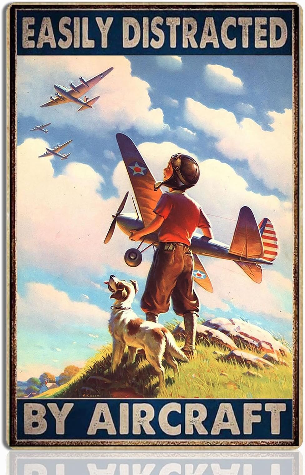 Amazon.com : Retro Pilot Knowledge Metal Signs Vintage Airplane Decor ...