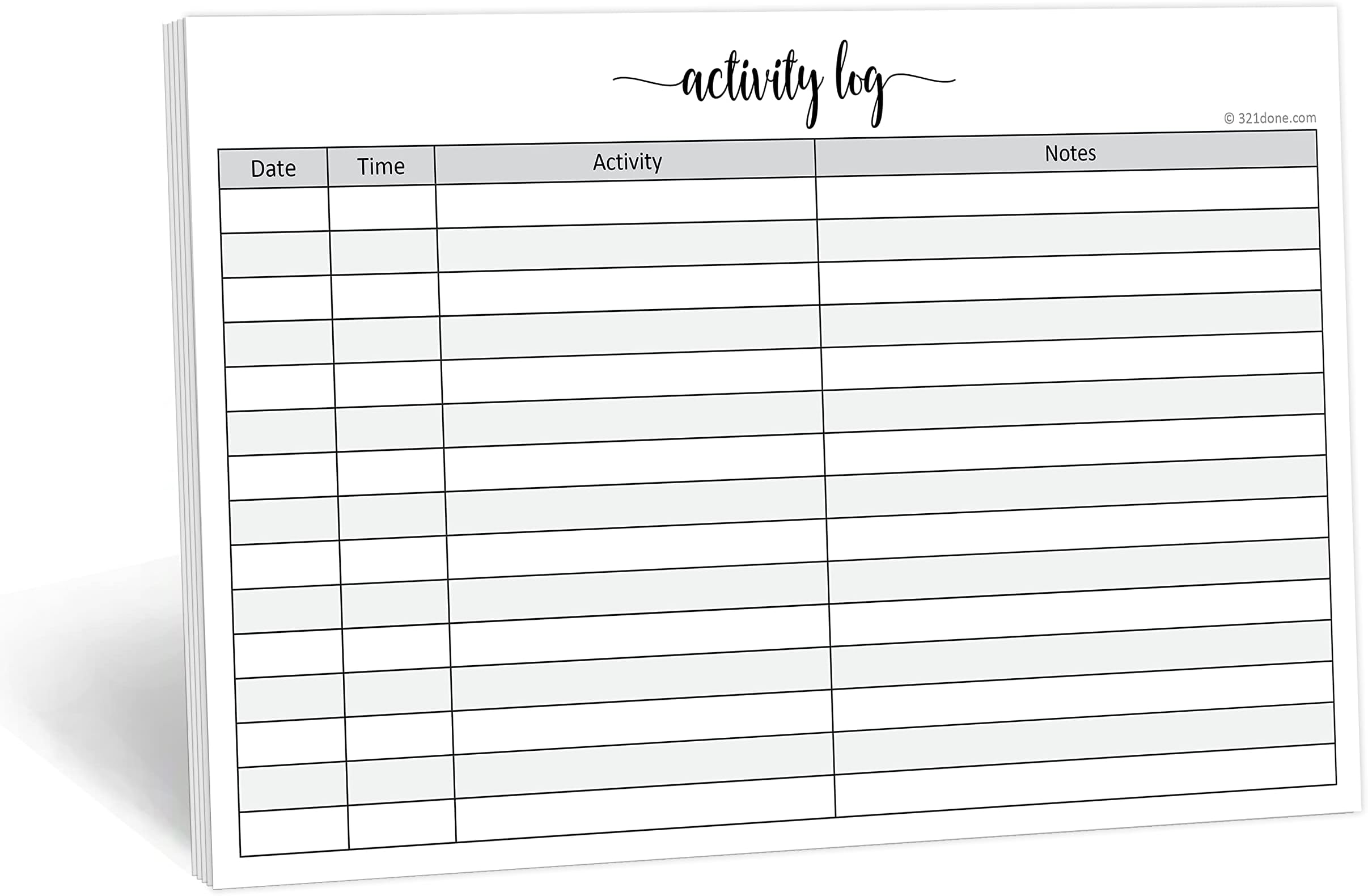 Amazon.com : 321Done Activity Log Notepad, Landscape - 5.5x8.5, Made in ...