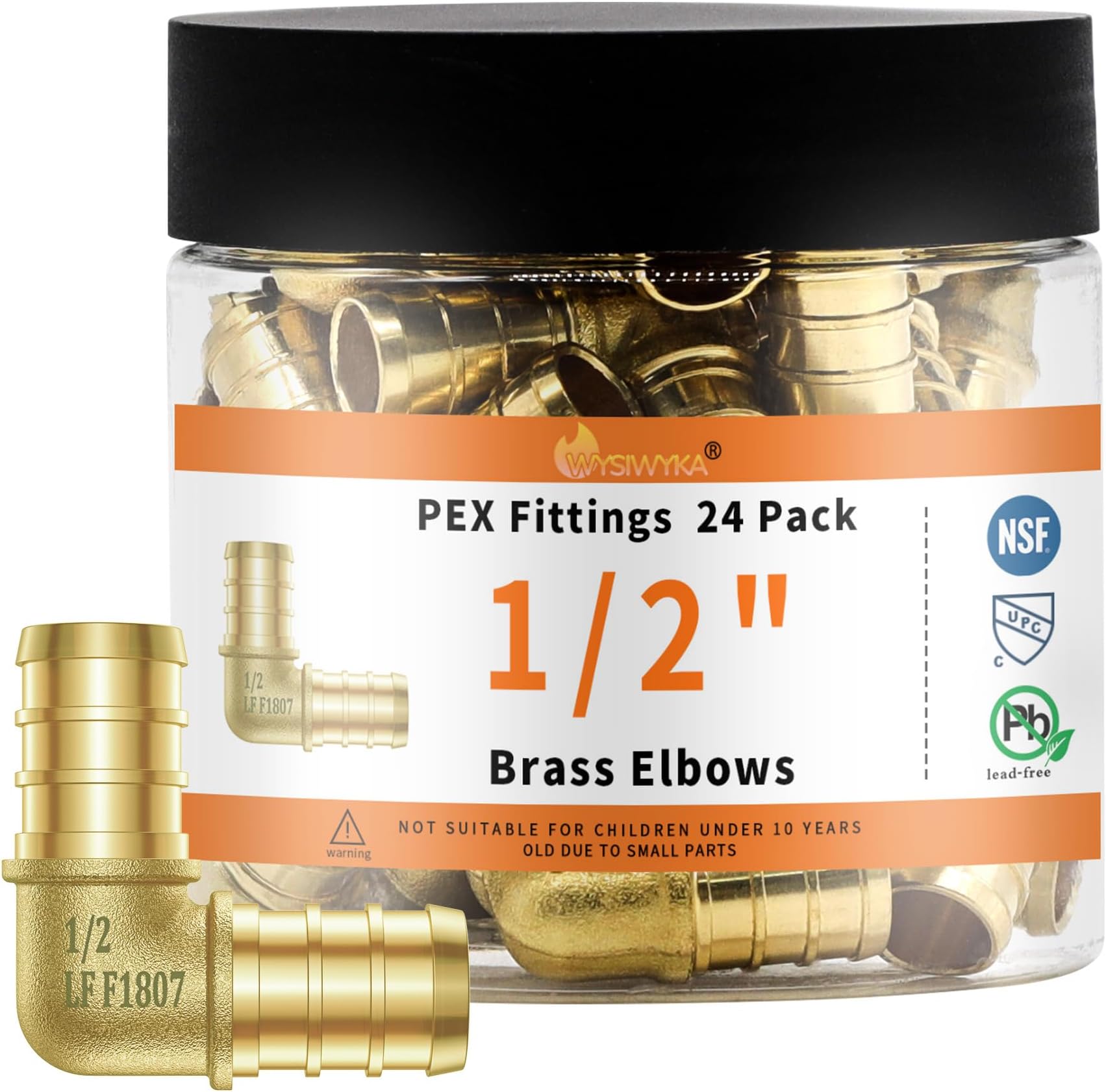 [10 Pieces] Lingmfg Pex Fittings 1/2 Inch 90 Degree Elbow, 1/2 Inch Pex ...