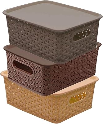 Kuber Industries Multipurpose Solitaire Storage Basket with Lid|Strong ...