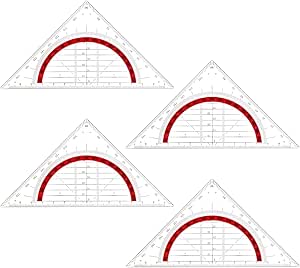 Vicloon Set Square, 4pcs 45° Triangle Ruler, Transparent Plastic ...