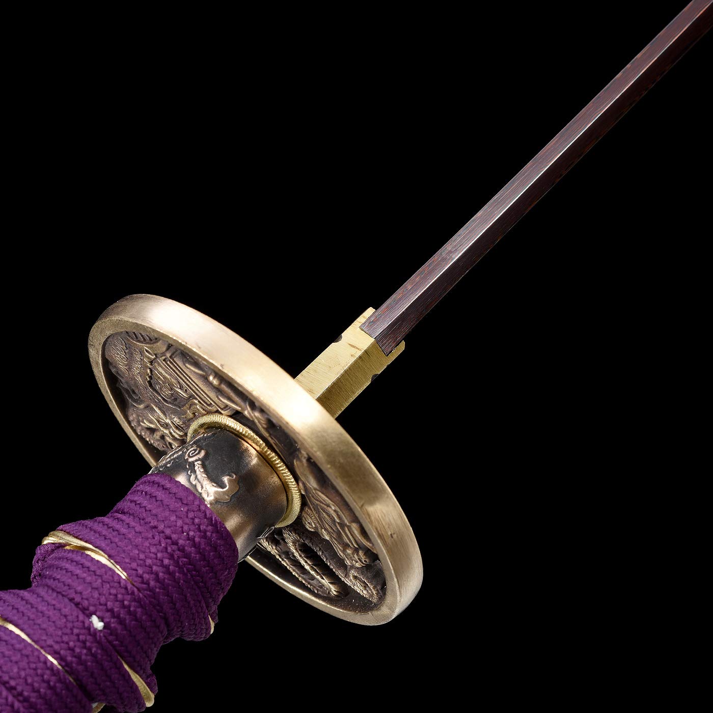 entez Battle Ready Katana Swords Japanese Samurai Sword Damascus Folded ...