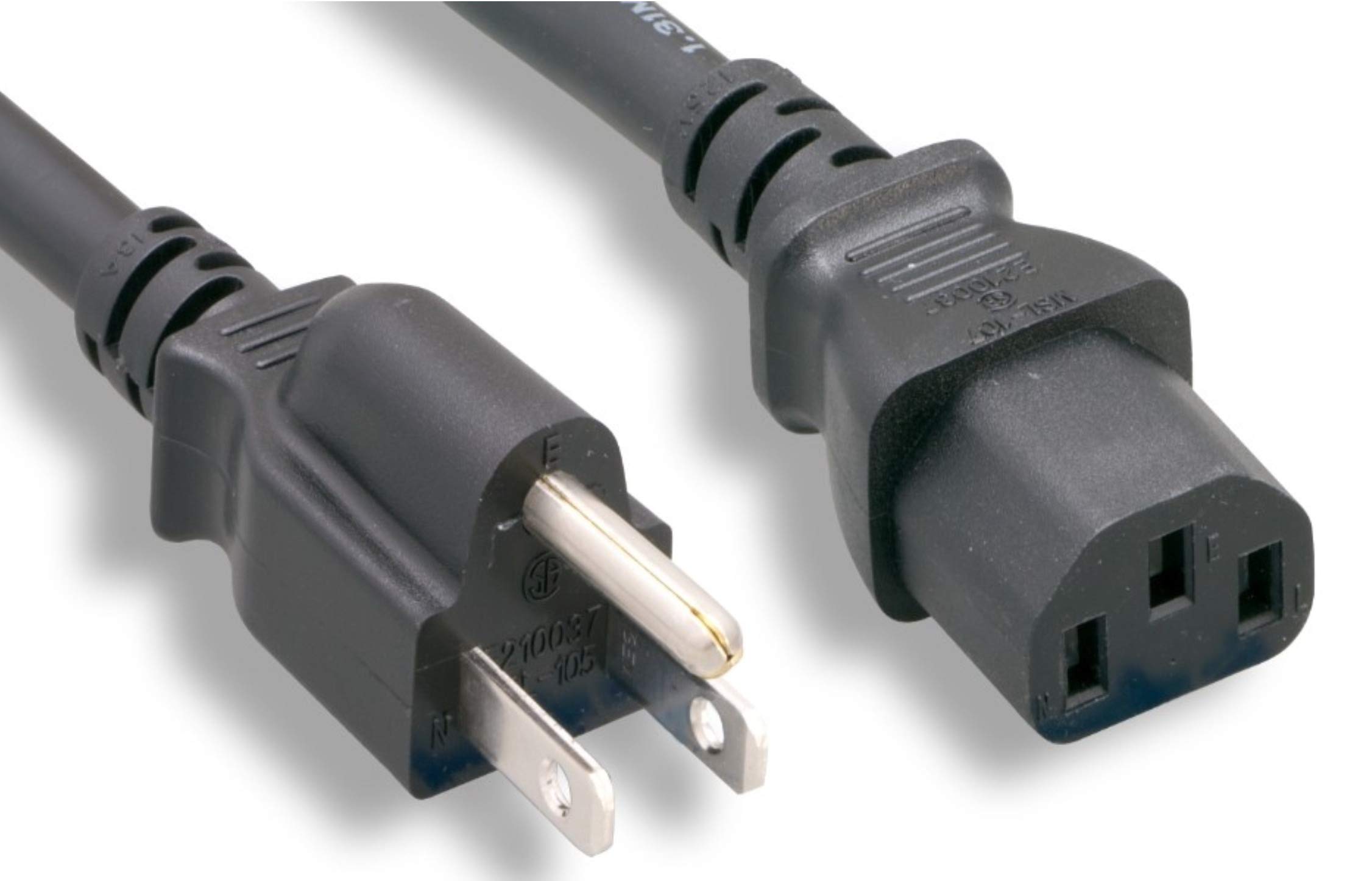 Amazon.com: Micro Connectors, Inc. 15 feet Universal AC Power Cord UL ...