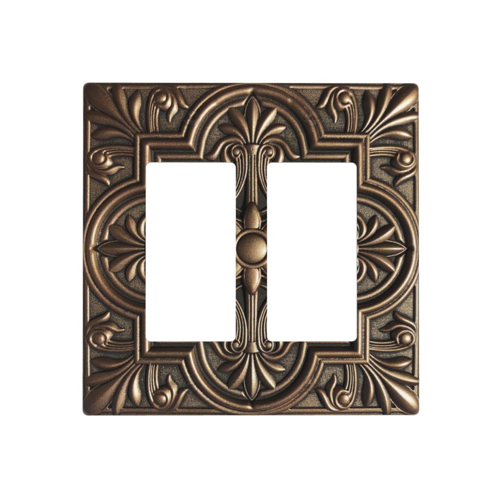 Brown Brass Print Plastic Wall Plate Decorative Light Switch Cover 2 ...