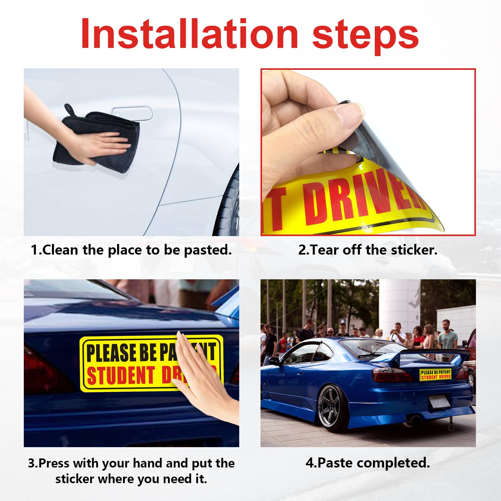 Snapklik.com : Kewucn 3 PCS Student Driver Sticker Magnet For Car ...