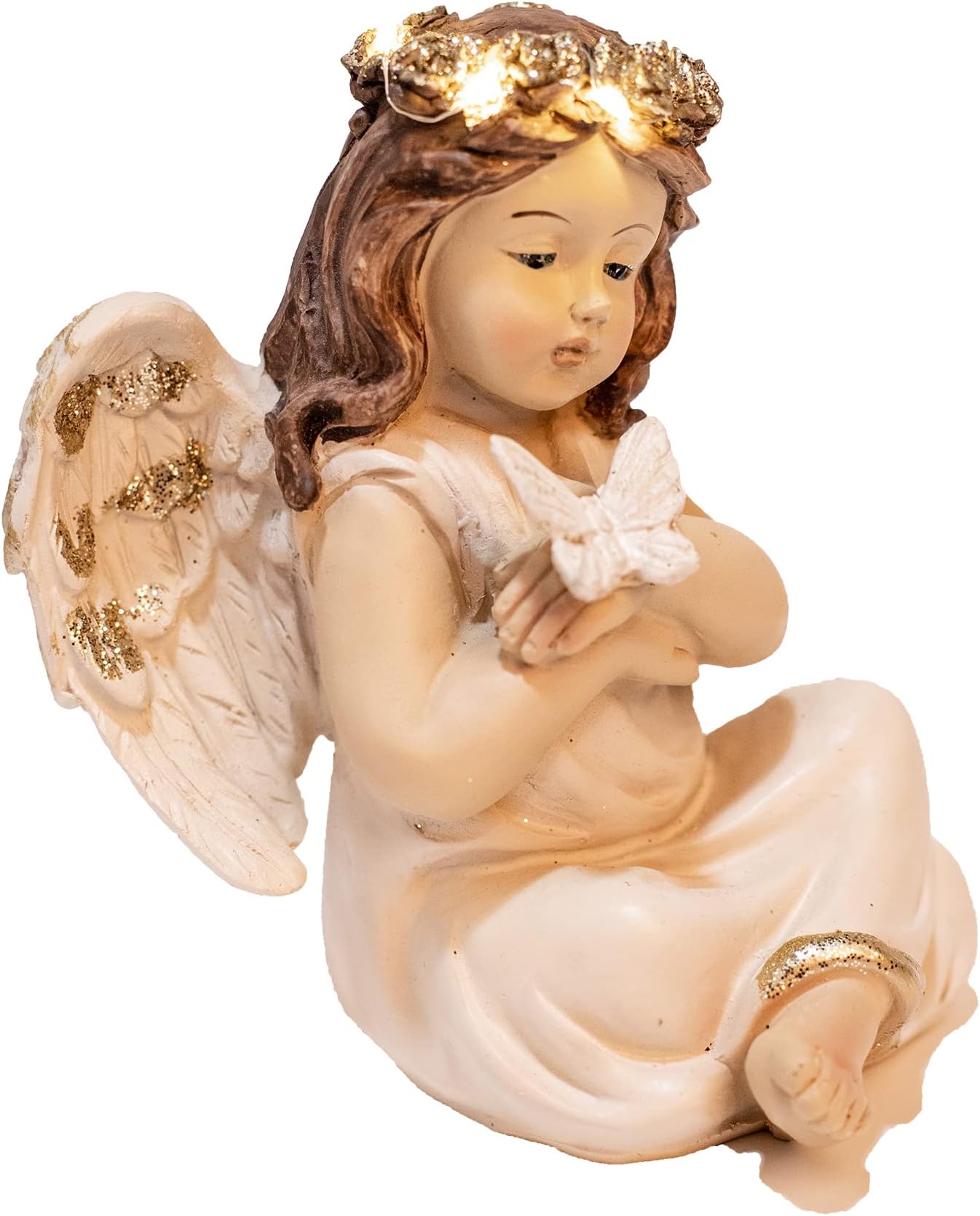Amazon.com : Christmas Lighted Angel with Butterfly Figurine, Girl ...