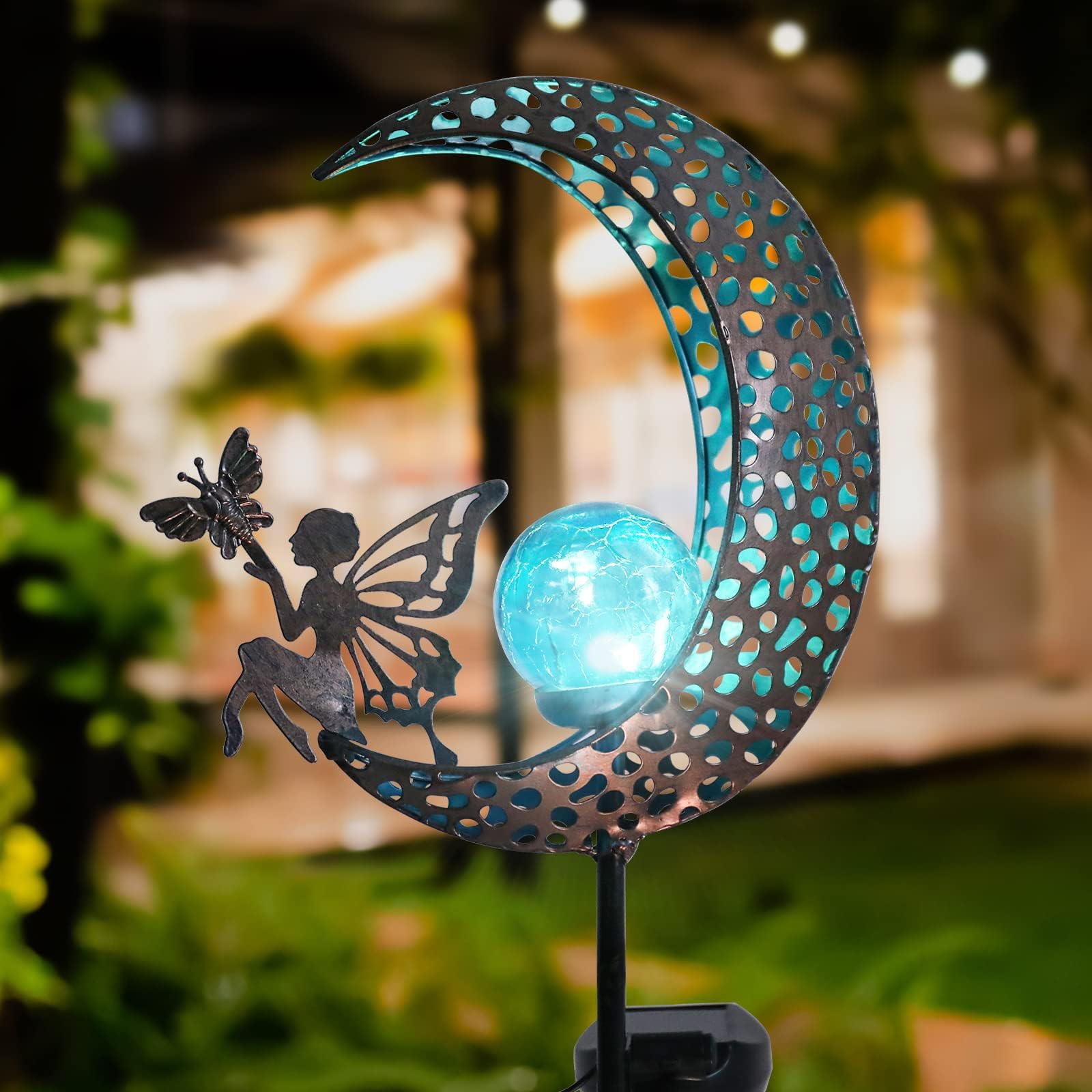 Garden Solar Lights Outdoor Decorative Moon Solar Lights with Fairy ...