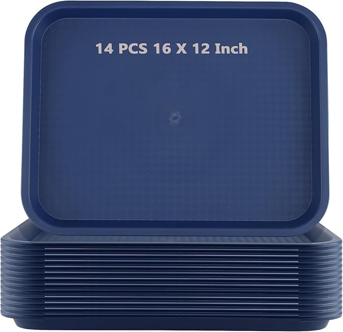 Amazon.com: ZOENHOU 14 Pack 16 x 12 Inch Plastic Fast Food Tray ...