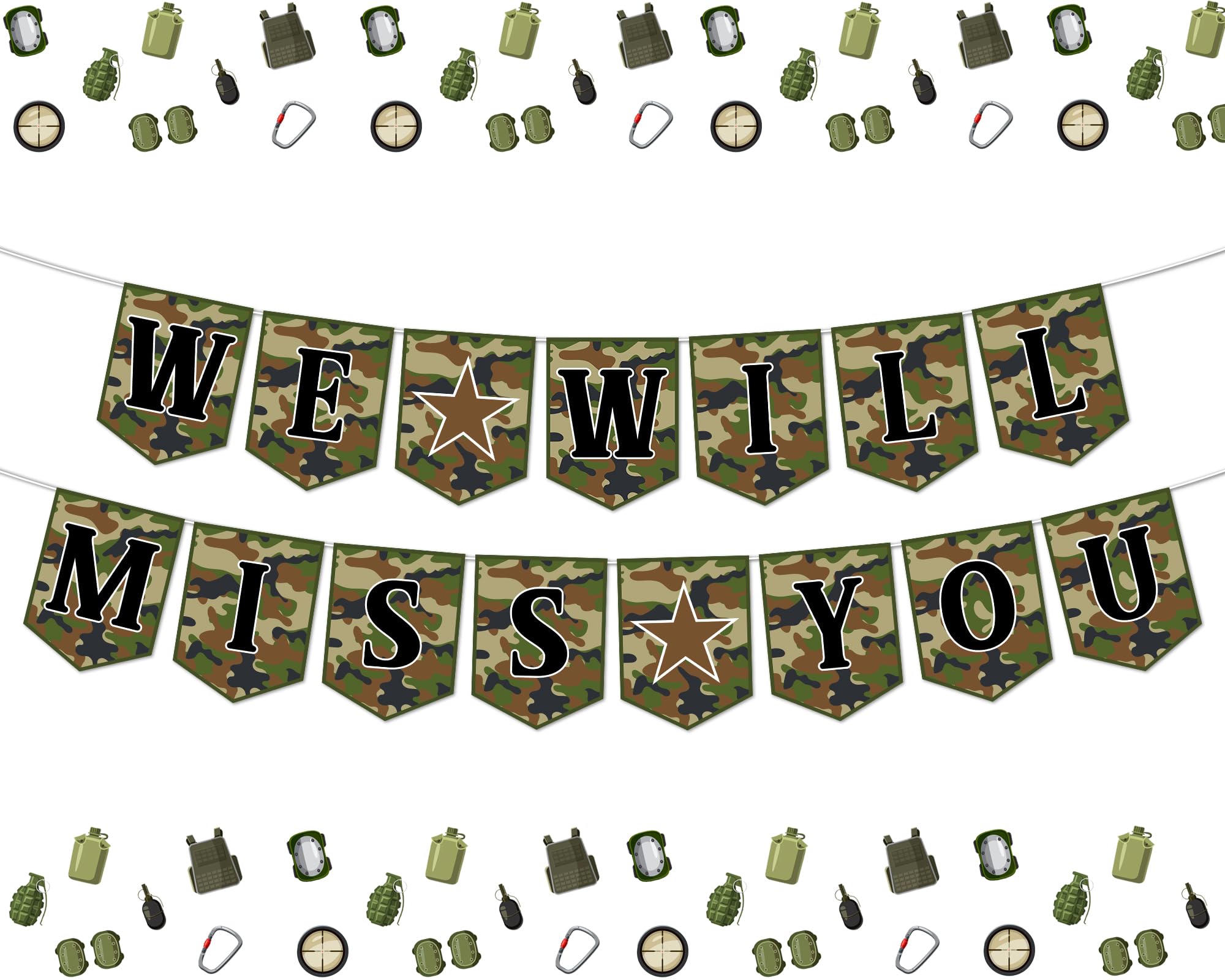 Amazon.com: Wonmelody Army We Will Miss You Banner Army Going Away ...