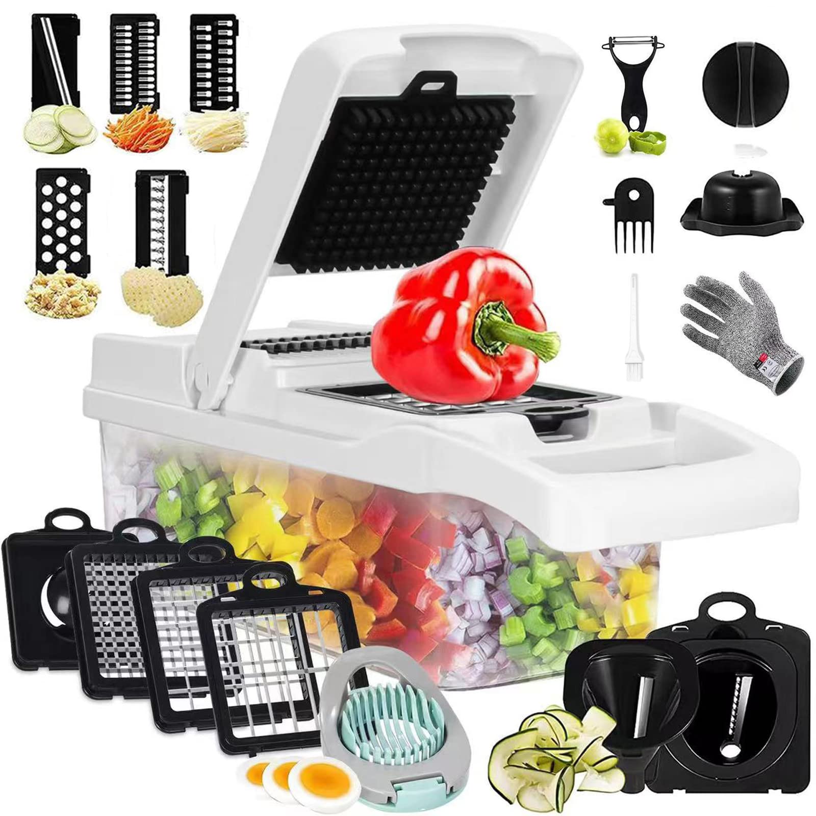 Buy ZABBOW 20 In 1 Mandoline Vegetable Chopper,10 Blade Food Slicer ...