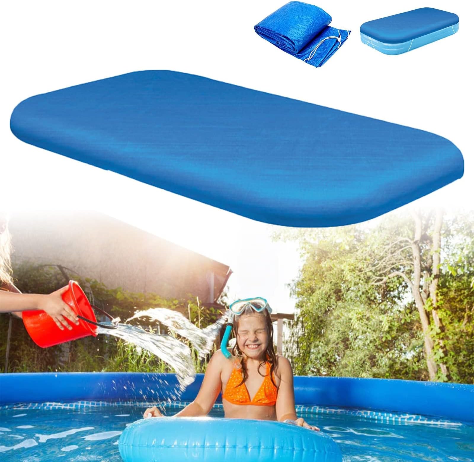 Amazon.com : Intex B008VQWPDK Rectangular Pool Cover for Swim Centers ...