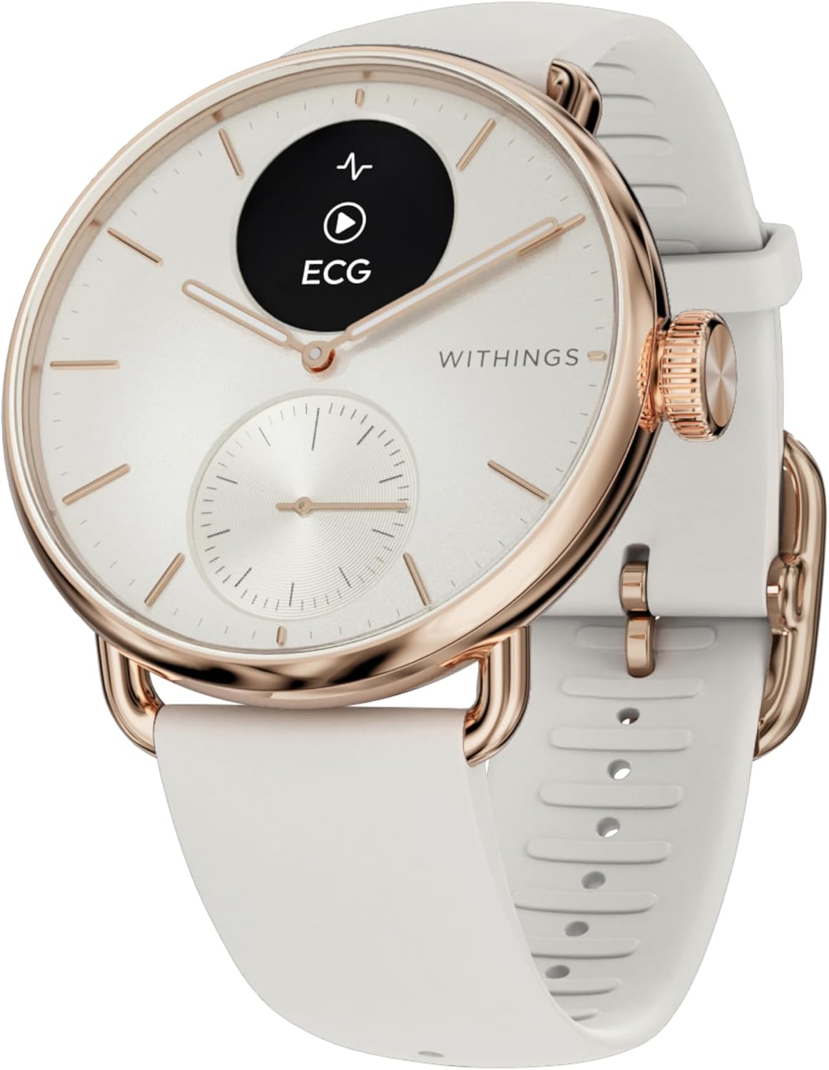 Withings Scanwatch 2 Hybrid Smartwatch, 38mm, Rose Gold: Smartwatches ...