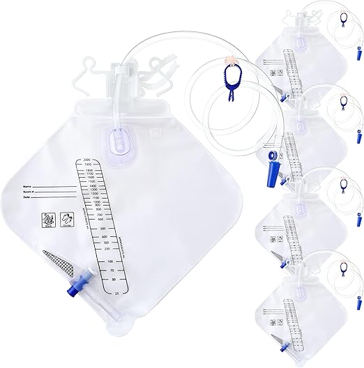 Amazon.com: Dunkive 5 Pcs 2000ml Catheter Bags, Urinary Drainage Bag ...