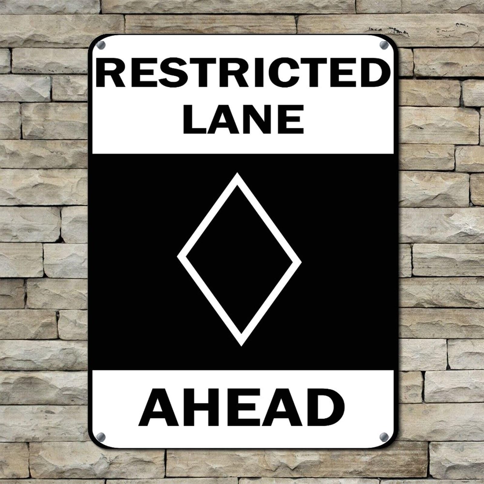 Restricted Lane Road Signs