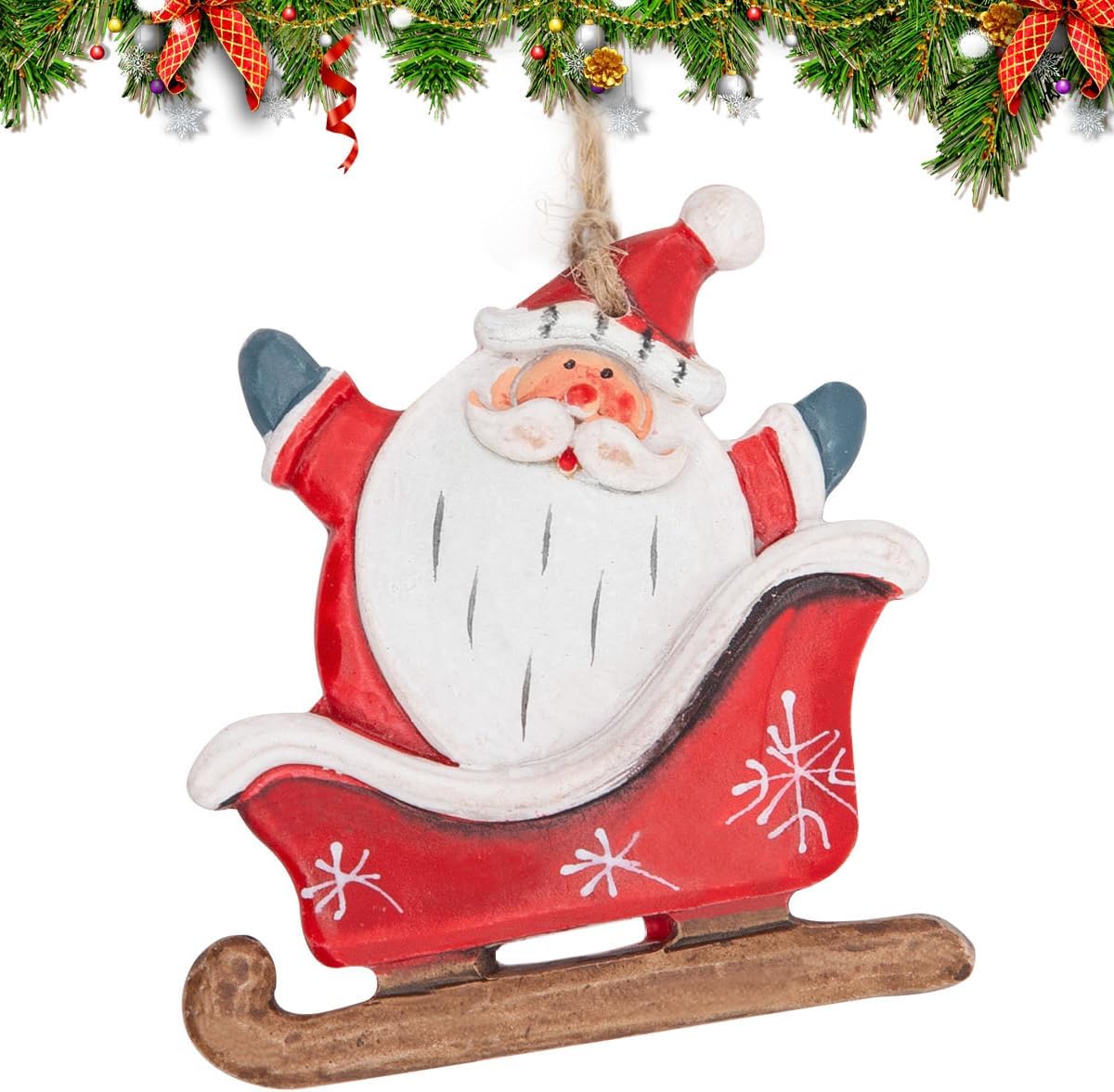 Amazon.com: Christmas Home Decoration Ornaments Resin Santa Claus ...
