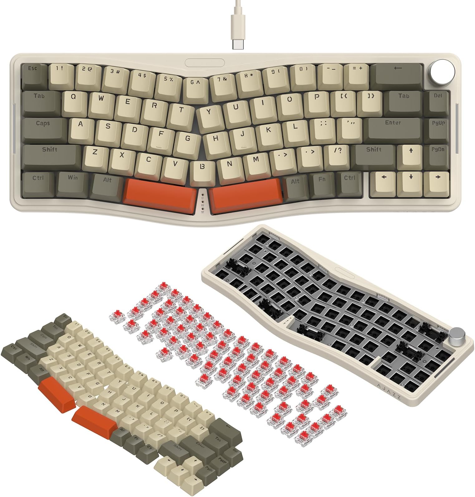 ATTACK SHARK AKS068 Alice Layout Wired Mechanical Keyboard, Gasket ...