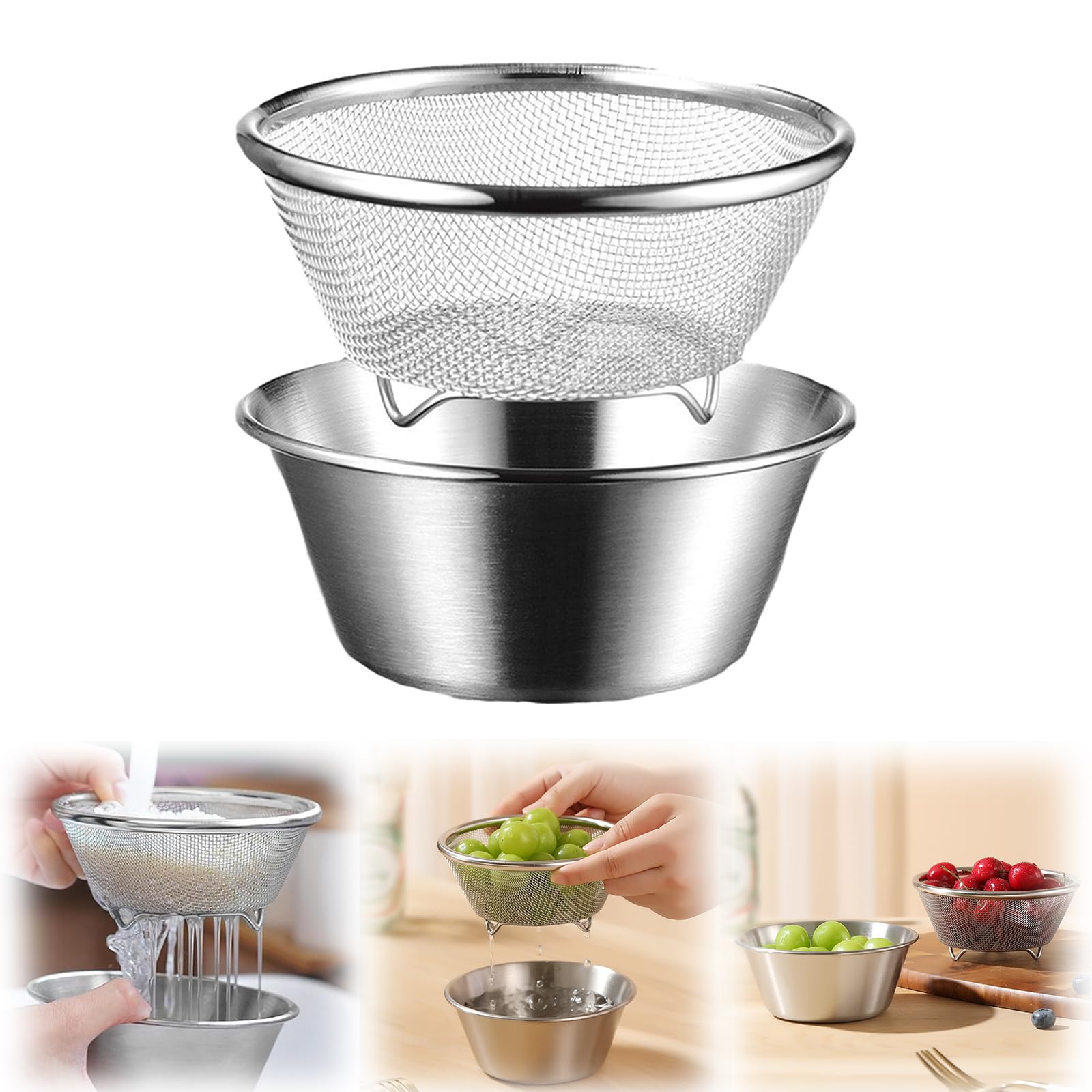 Amazon.com: Berry Basket, Mini Strainer with Bowl, Small Can Colander ...