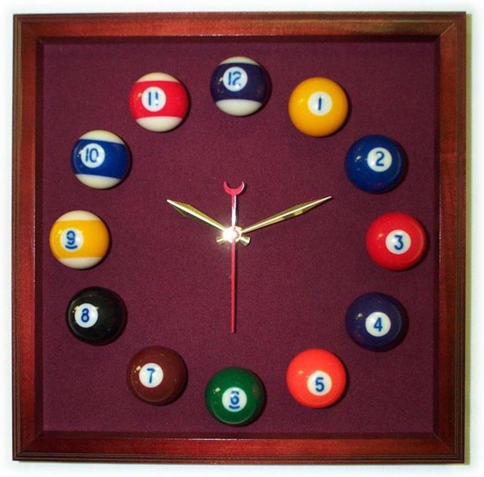 Amazon.com: 12in Square Billiard Clock Cherry Wine Mali Felt : Home ...