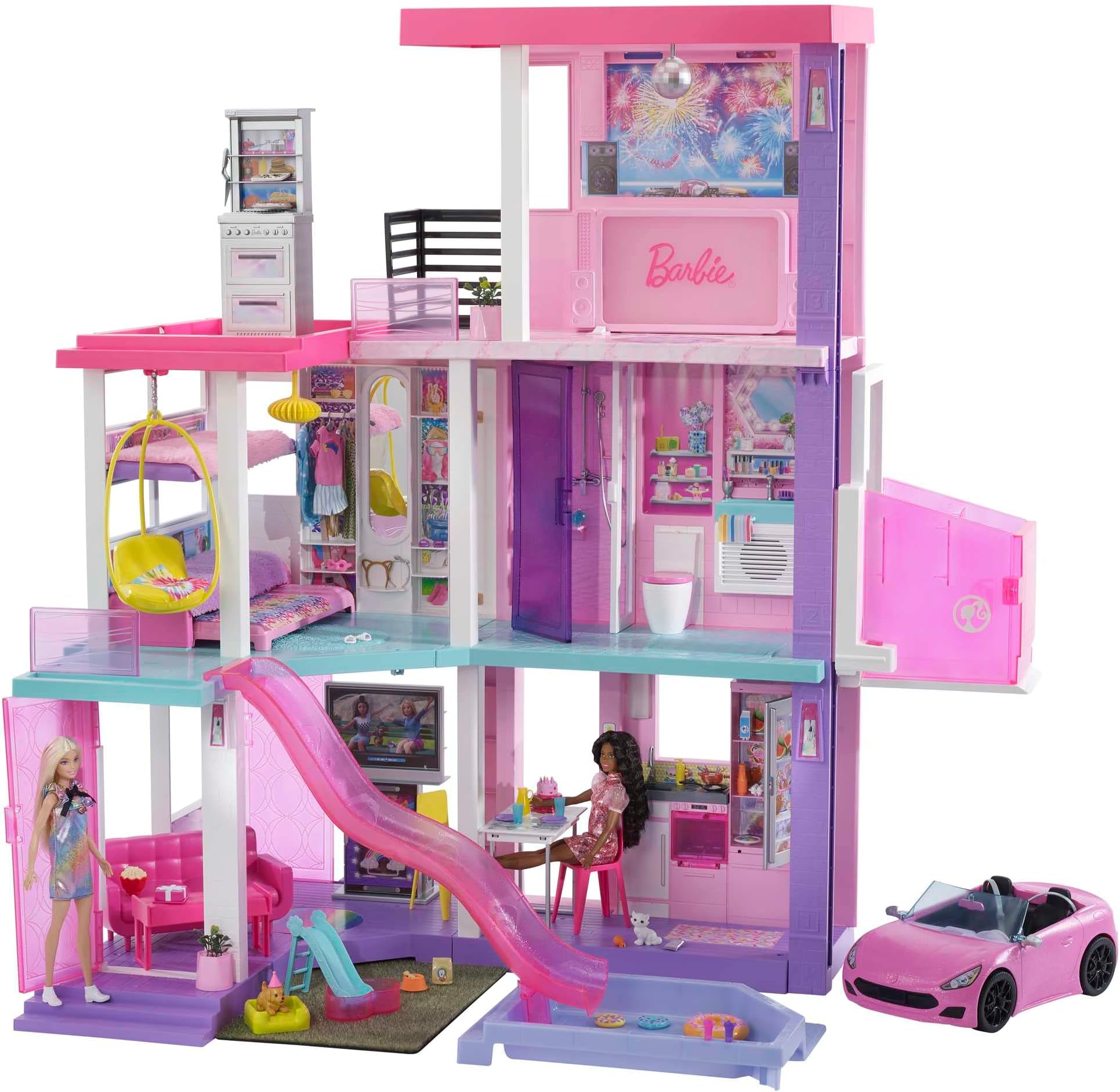 Barbie 60th Celebration DreamHouse Playset (3.75 ft) with 2 Exclusive ...