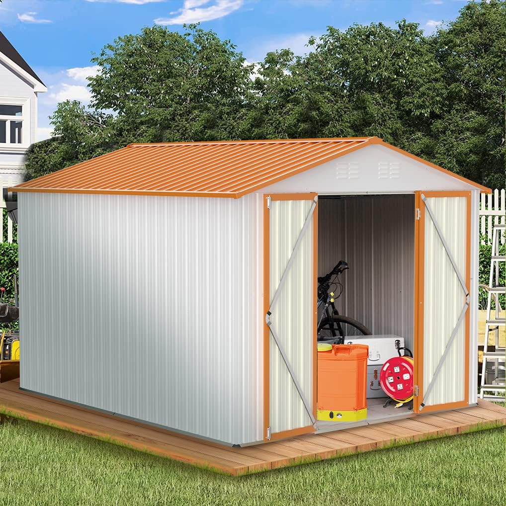 Amazon.com : Sheds 8x10,Outdoor Storage shed with Double Lockable Doors ...