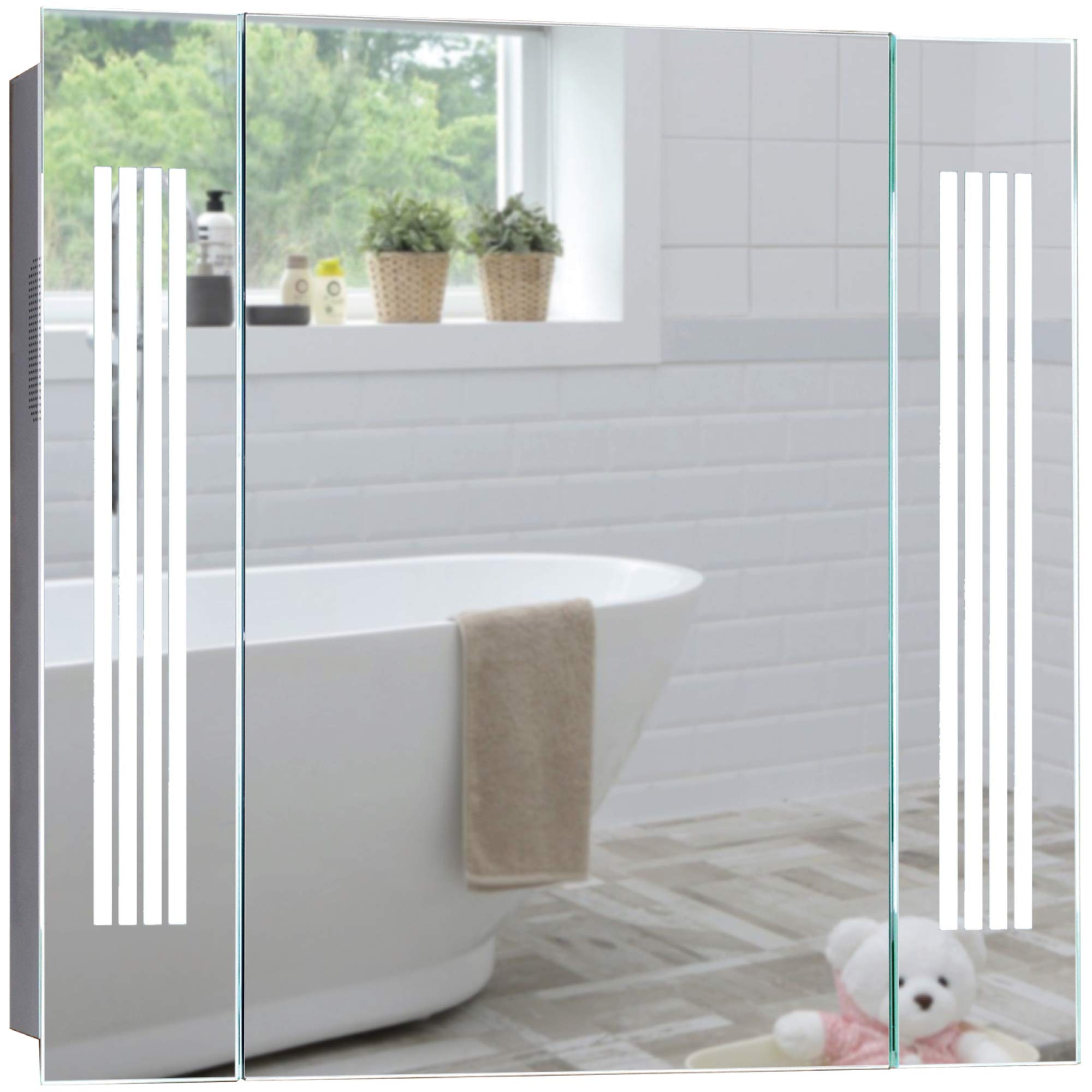 Neue Design Illuminated Bathroom Mirror Cabinet Bluetooth Speakers Concealed Demister Shaver neue-design-illuminated-bathroom-mirror-cabinet-bluetooth-speakers-concealed-demister-shaver