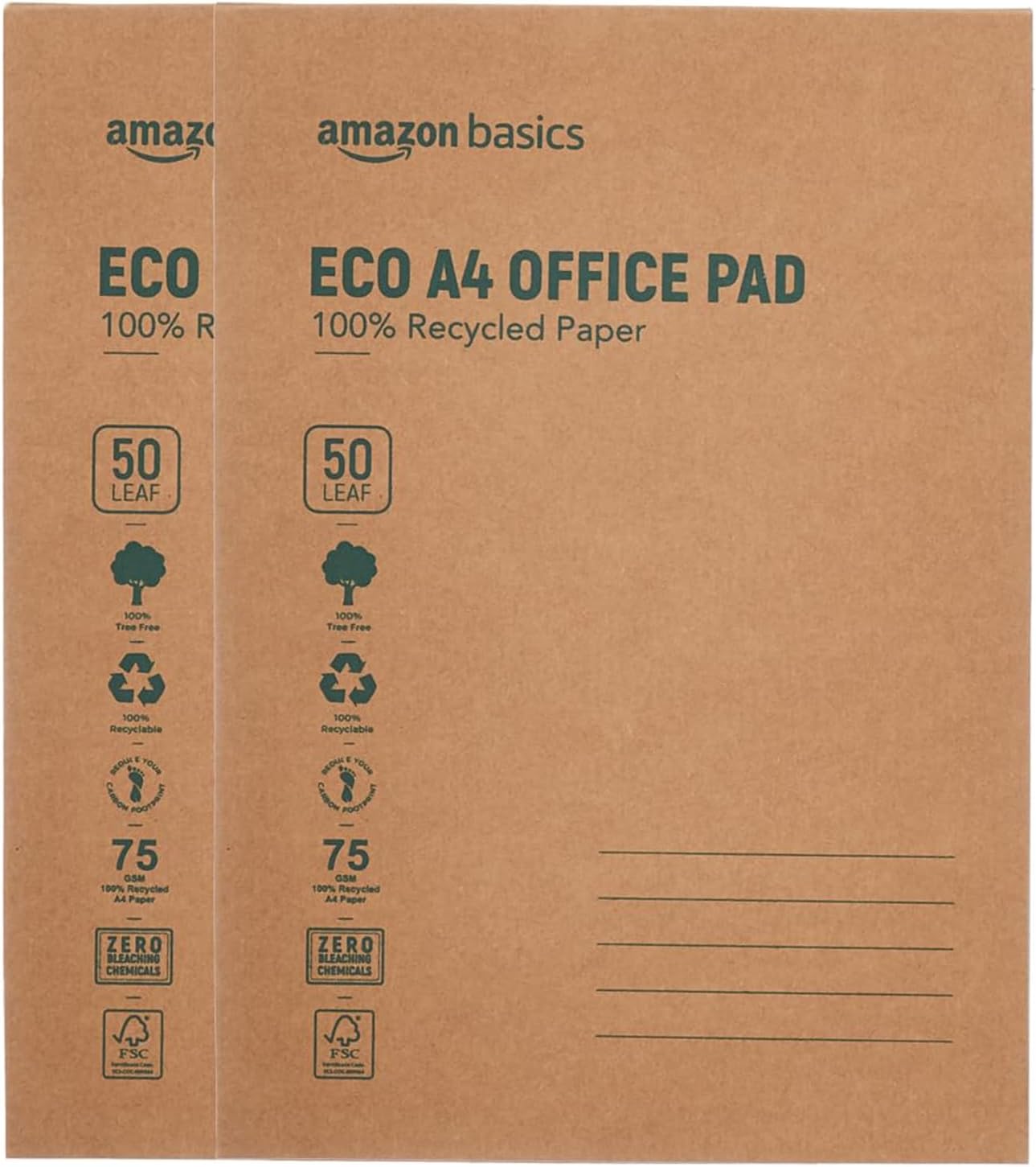 amazon basics Wide Ruled 10.5x8.5 - Inch 50-Sheet Lined Writing Note ...