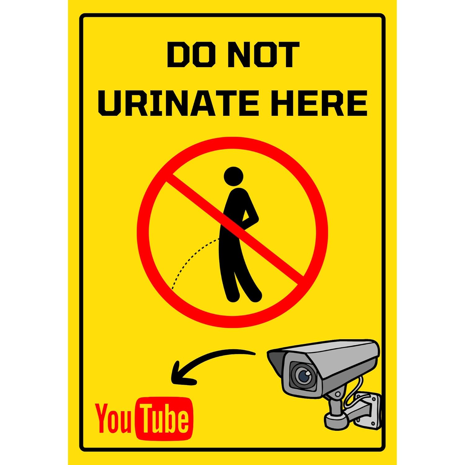 Do Not Urinate Here Sign Poster Sticker for Walls | Do Not Urinate Here ...
