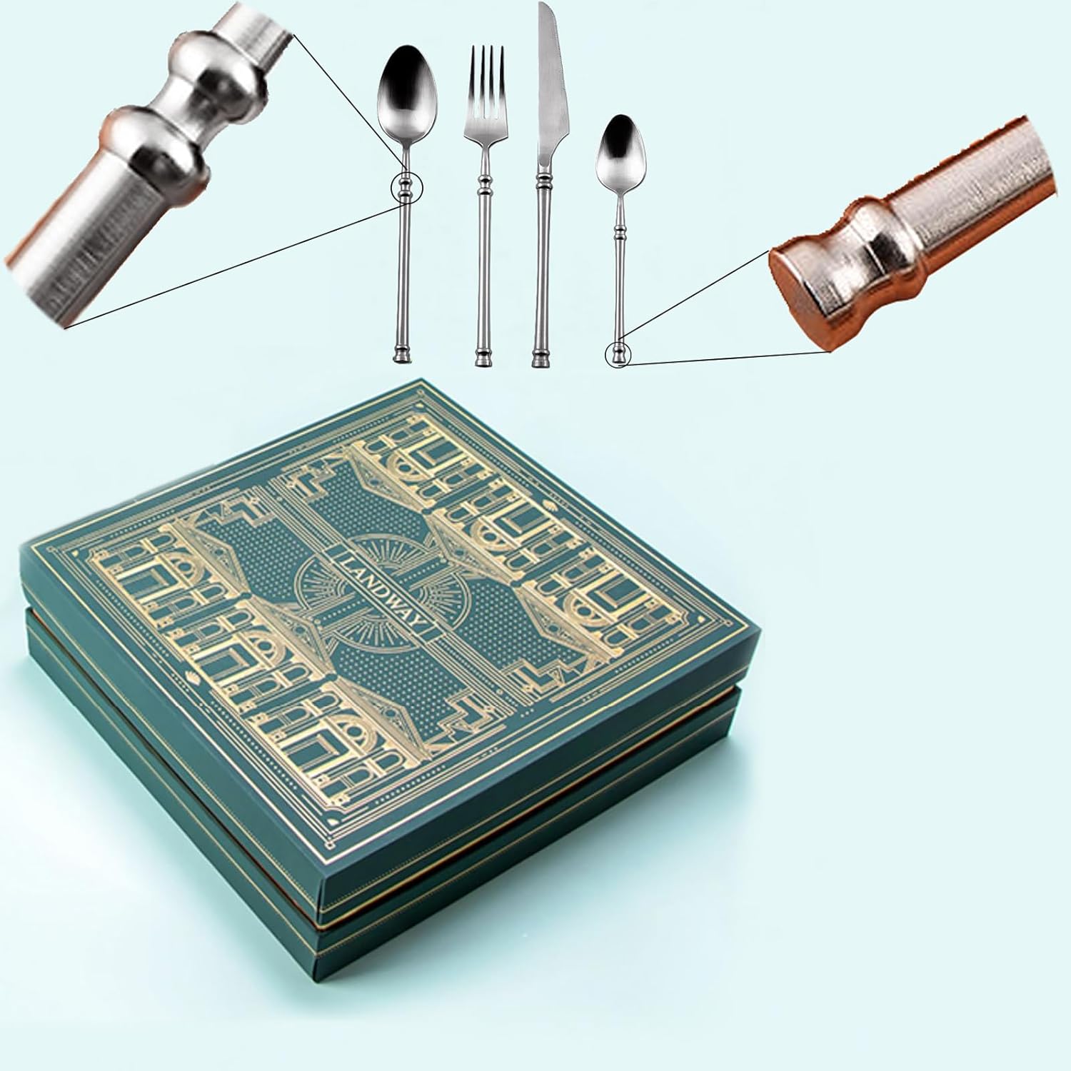 Amazon.com | Thomaso 24-piece Round Handle Silverware Set, 18/10 ...