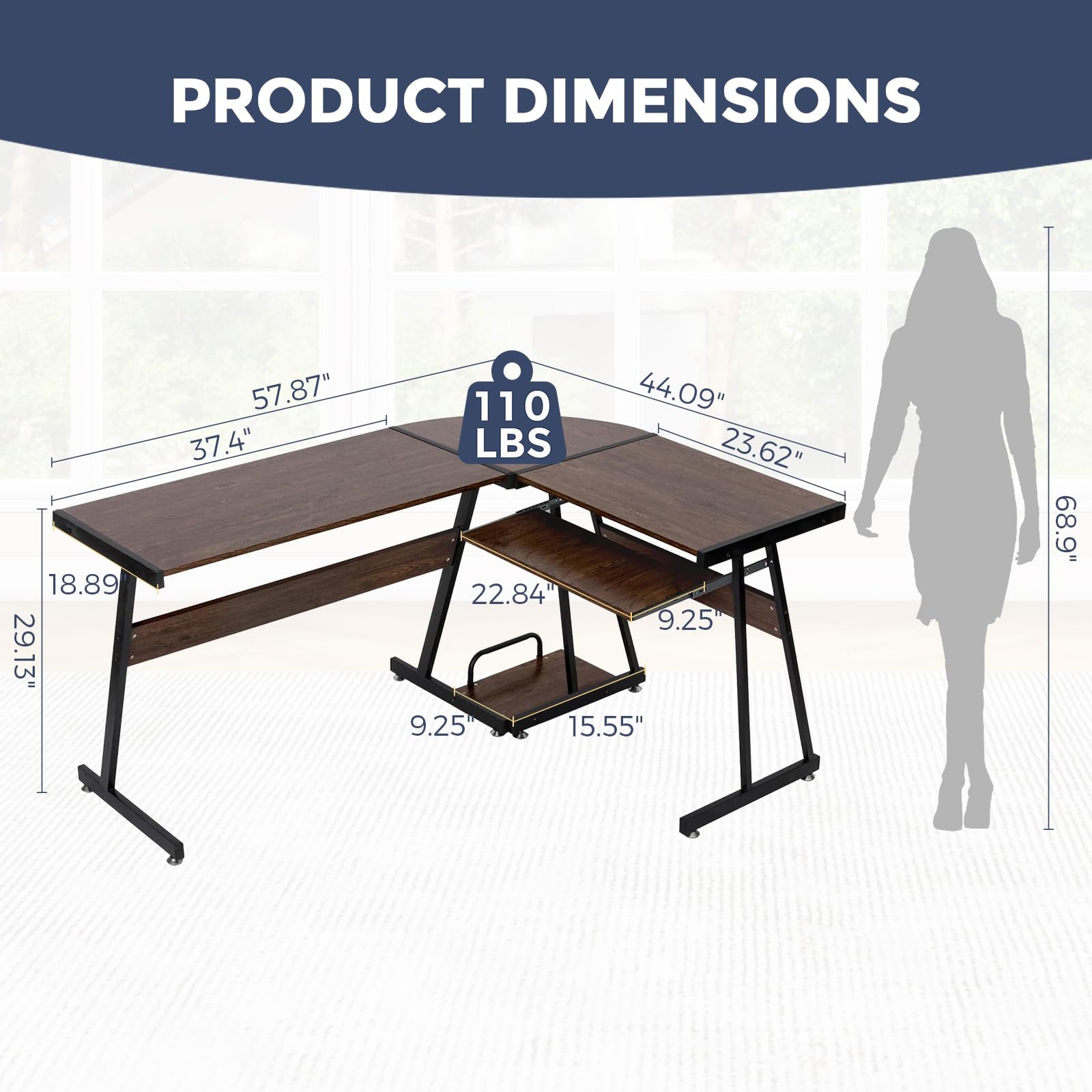 Snapklik.com : Computer Desk, Home Office Writing Table, Modern Simple ...