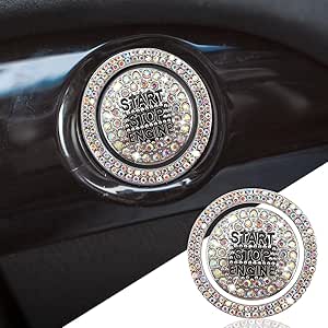 Amazon.com: Bling Crystal Car Engine Start Ring Sticker, Sparkling ...