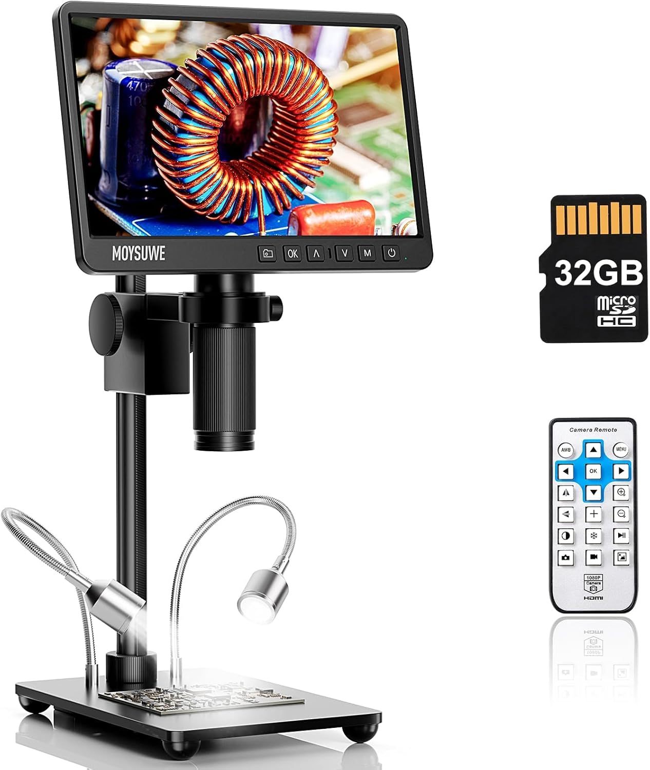 Amazon.com : MOYSUWE HDMI Digital Microscope 1200x, 26MP CMOS IMX ...