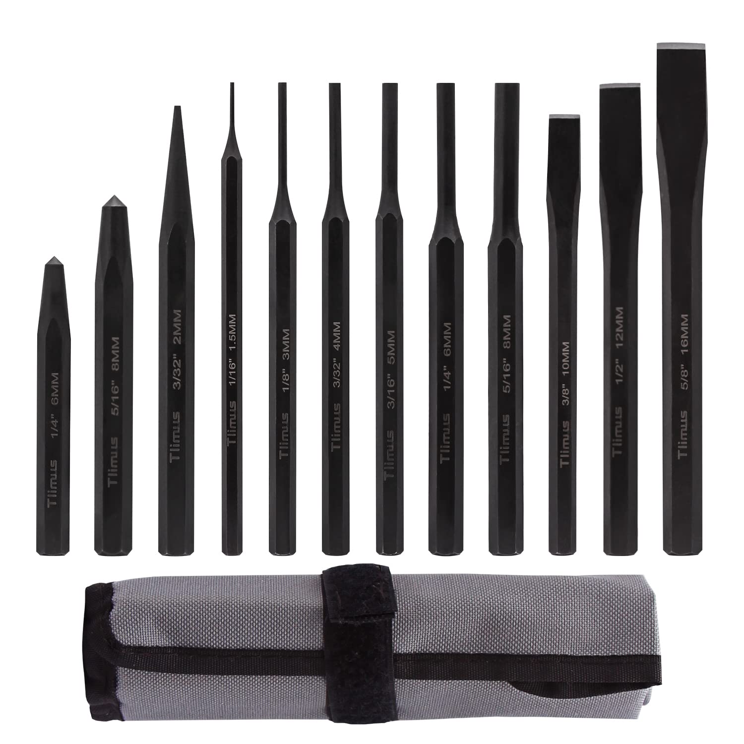 TLIMUS 12 Pieces Punch and Chisel Set, Including Taper Punch, Cold ...