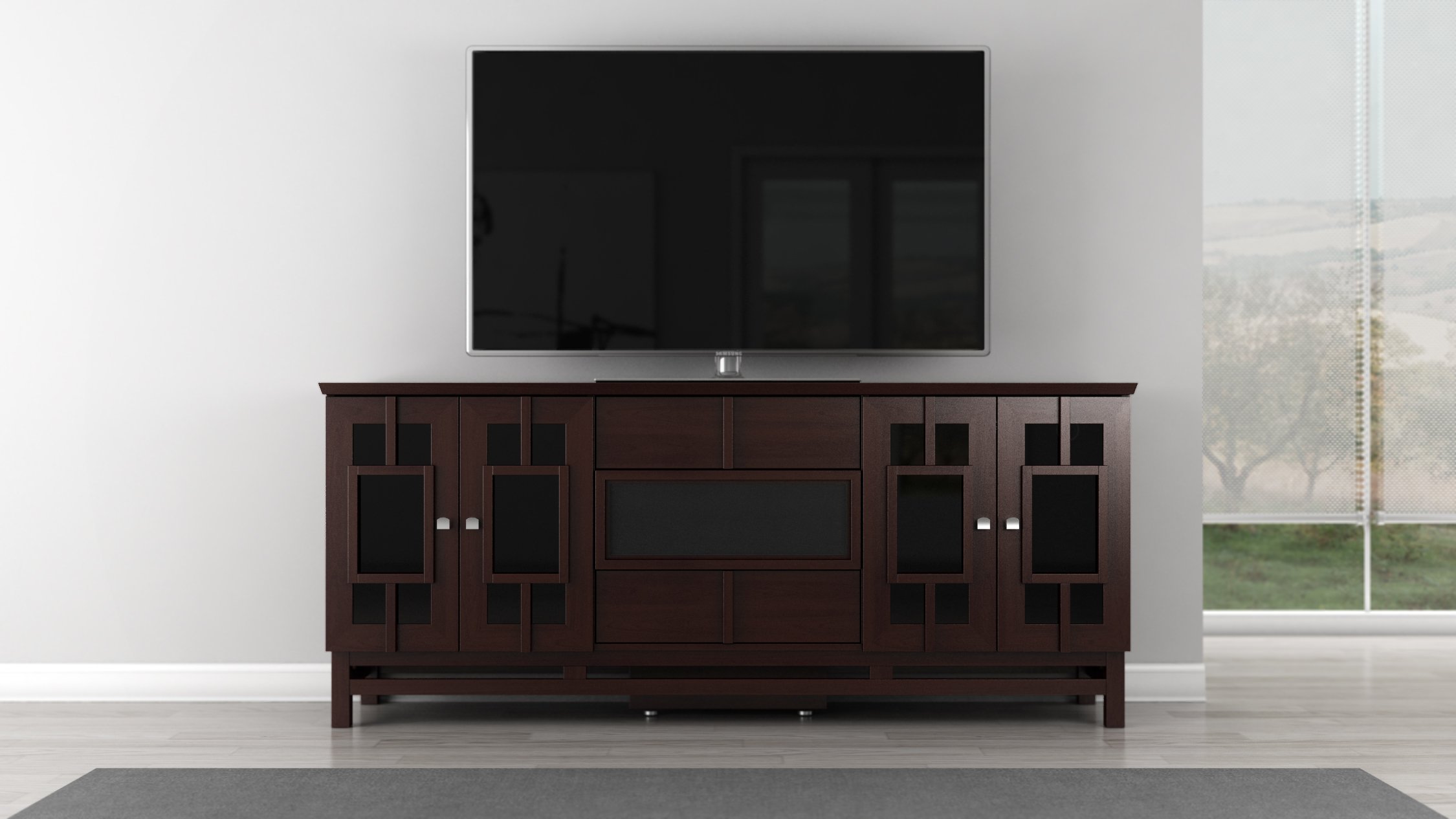 Buy Furnitech 70" Contemporary Asian TV Stand, Media Console for Flat ...