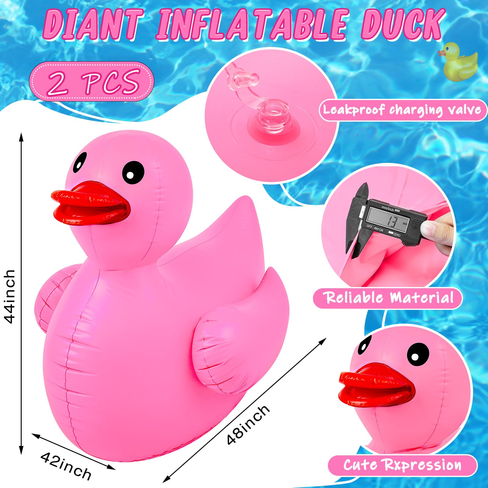 Snapklik.com : Hungdao 2 Pack 4 Feet Giant Inflatable Duck Huge Rubber ...