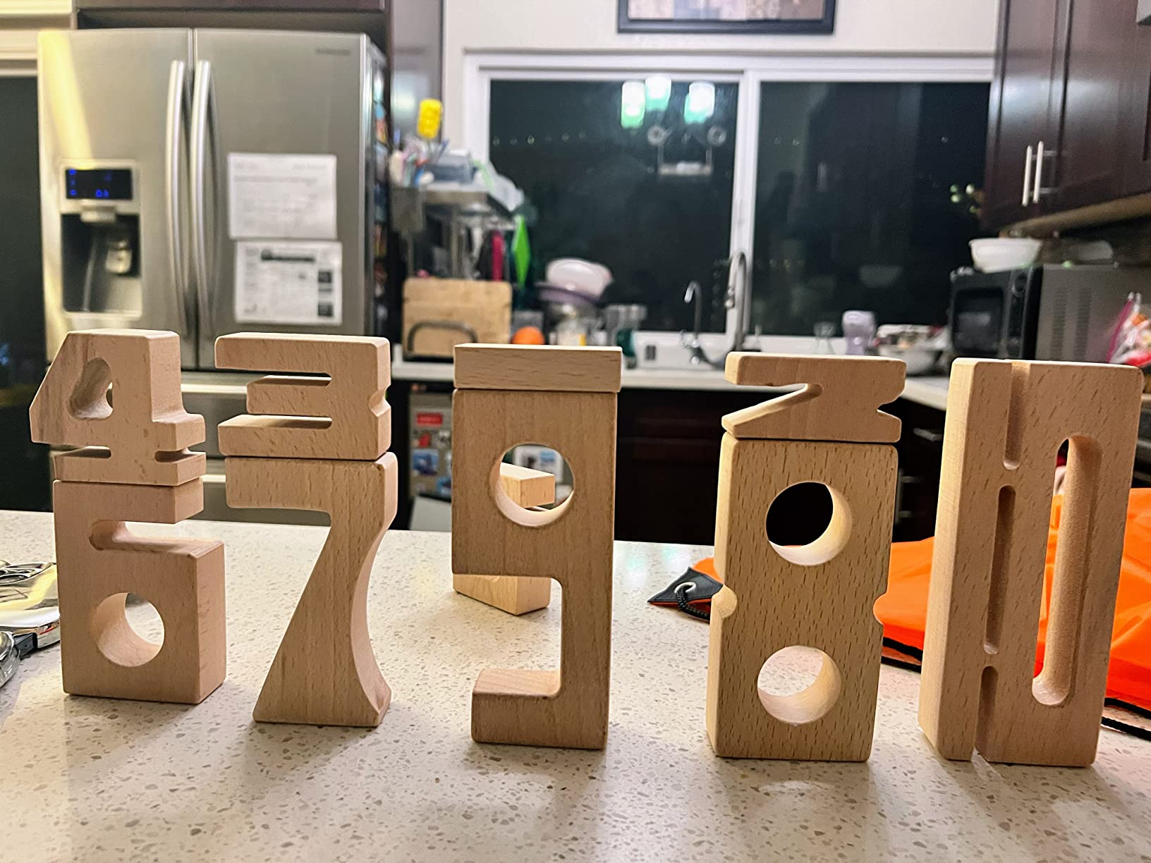 $6/mo - Finance LEQUMOC Number Blocks - Montessori Large Wooden Blocks ...