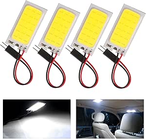 Amazon.com: YM E-Bright 4-Pack Super White COB 18-SMD LED Panel Dome Lamp Auto Car Interior ...