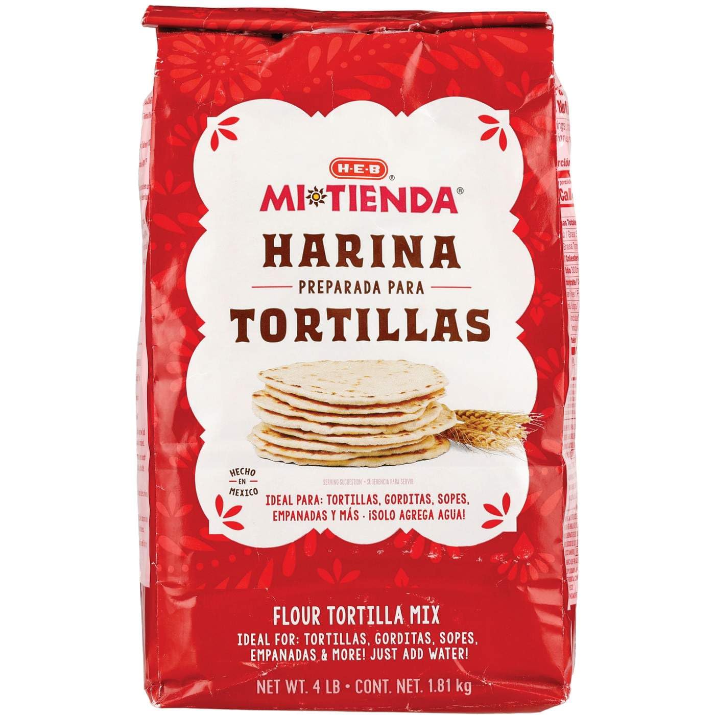 Amazon.com : H-E-B Flour Tortilla Mix Baking Mix, 4 lb Mi Tienda ...