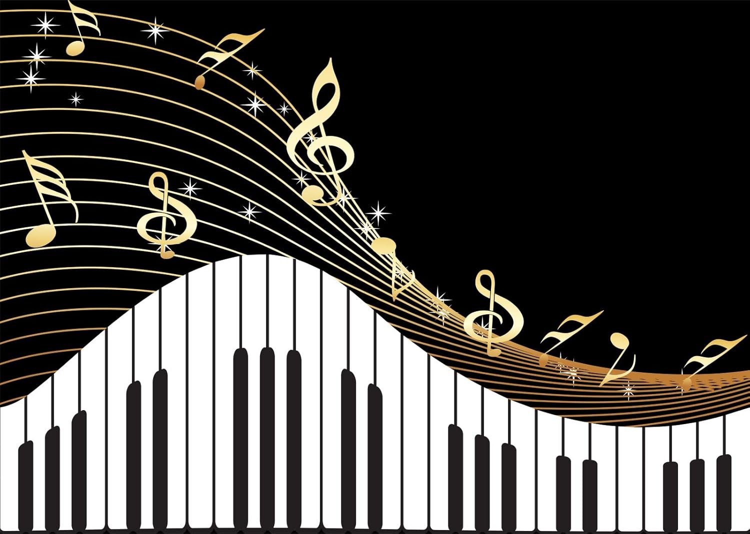 Amazon.com : BELECO 8x6ft Fabric Piano Music Backdrop Musical Note Keys ...