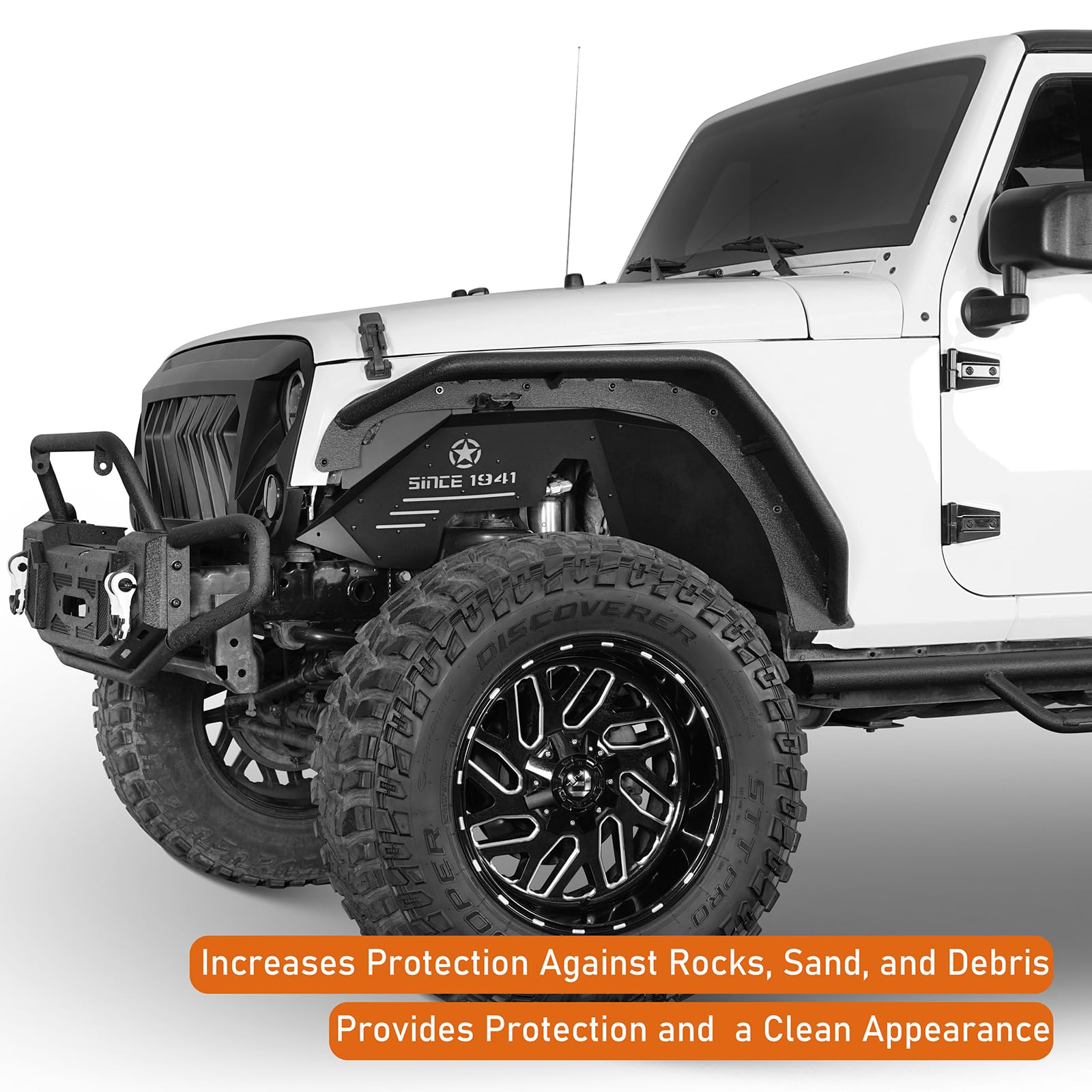 Fender Liner Hooke Road Aluminum Rear S For Jeep Wrangler JL (2018-2025 ...